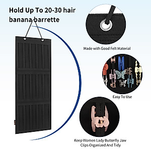 Hanging Hair Claw Clips Holder for Women, Claw Hair Clips Storage Organizer for Lady, Hair Banana Barrettes and Butterfly Jaw Clips Display Stand Holder. (Black)