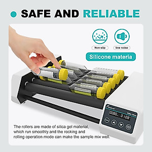 Digital Analog Tube Roller Mixer Tube Mixer Adjustable Speed 20-80RPM,6 Rollers with Timer(1min-23h59min) & Continuous Mode Lab Roller Mixer