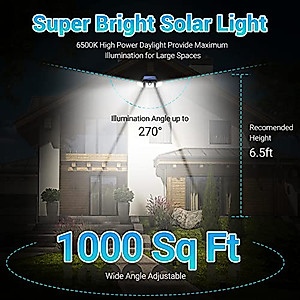 kuujojo Solar Lights Outdoor Garden, 2 Pack 74 LED / 3 Modes 270° Wide Angle Motion Sensor Outdoor Lights, IP65 Waterproof Solar Outdoor Lights, Security Flood Light for Patio Yard and Garage