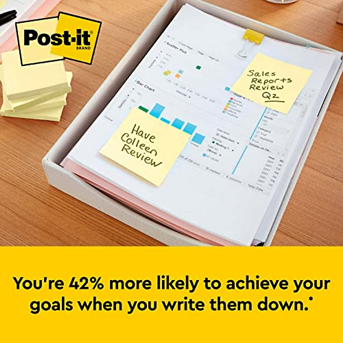 Post-it Notes, 3x3 in, 24 Pads, America's No.1 Favorite Sticky Notes, Canary Yellow, Clean Removal, Recyclable (654-24VAD)