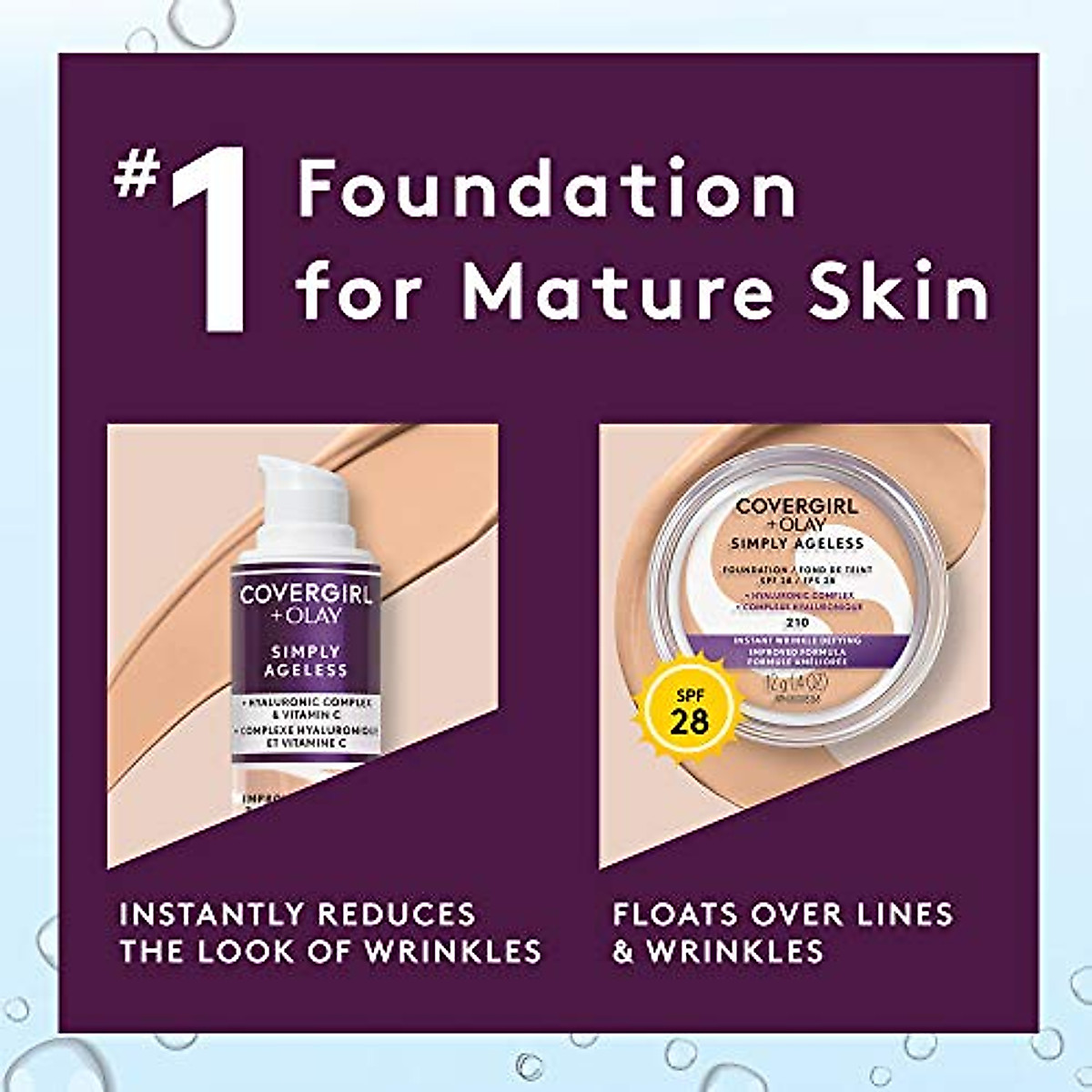 CoverGirl Face Products CoverGirl & Olay Simply Ageless Foundation, Medium Light 235, 0.40-Ounce Package