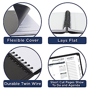 AT-A-GLANCE 2023 Weekly & Monthly Appointment Book, Quarter-Hourly, 8-1/4" x 11", Large, Triple View, Black (70950V05)