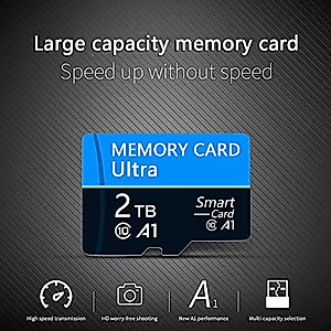 2TB Micro SD Card Memory Card 2 TB TF Card with Adapter High Speed Class 10 Memory Card for Android Phones/PC/Computer/Camera