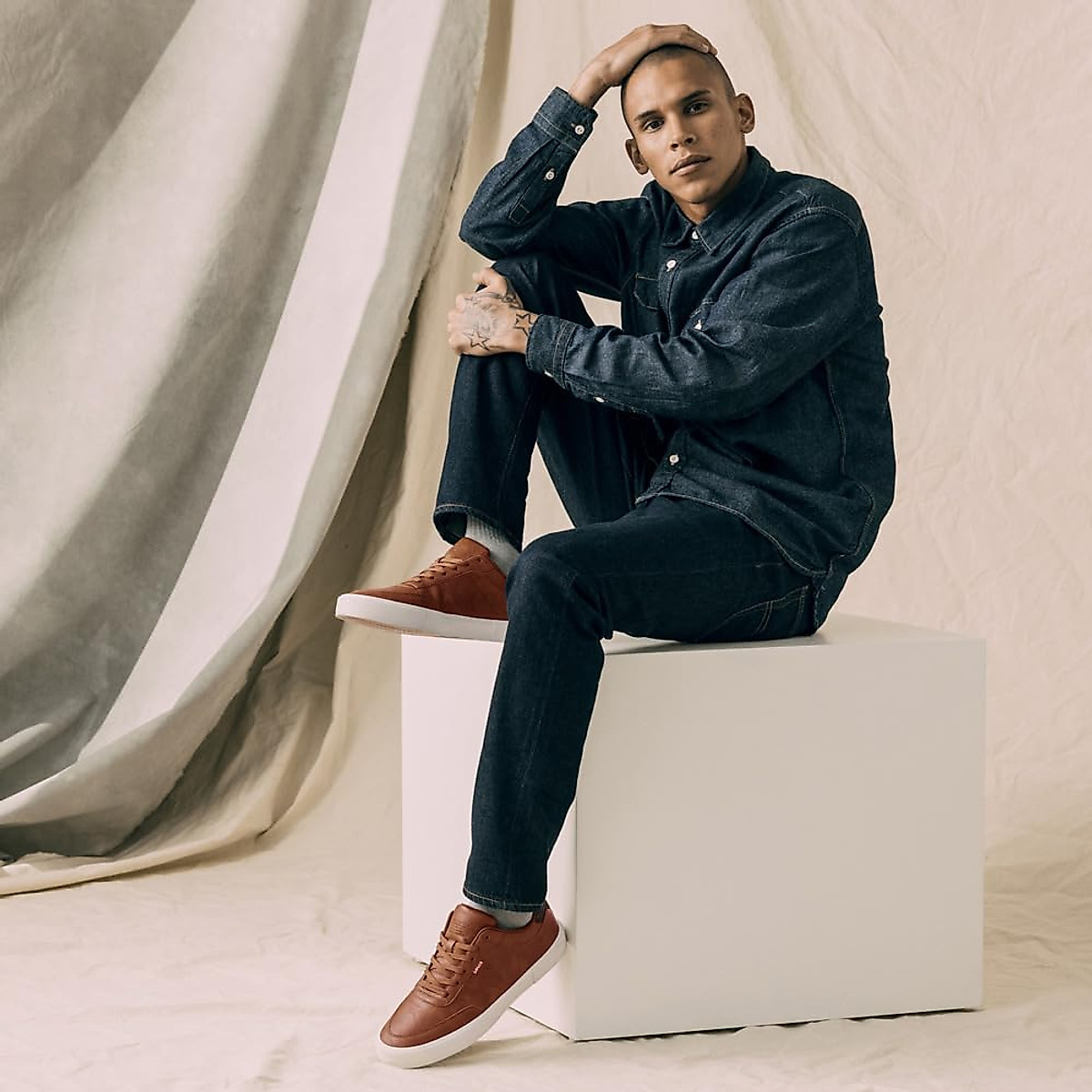 Levi's Men's Munro NM Sneaker, Tan/Brown, 10.5