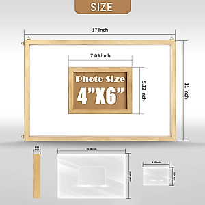 Blustrio Wooden Wedding Guest Book Alternative, 11"x17"Framed and Hangable Baby Shower Guest Book for Wedding/Baby/Graduation/Retirement/Birthday/Party/Celebration of Life/Funeral(Stand not included)