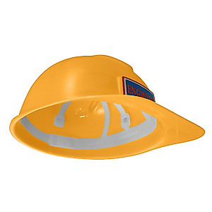 Nicky Bigs Novelties Adult Womens Plastic Novelty Construction Helmet Yellow Engineer Hard Hat Road Worker Costume Theme Prop