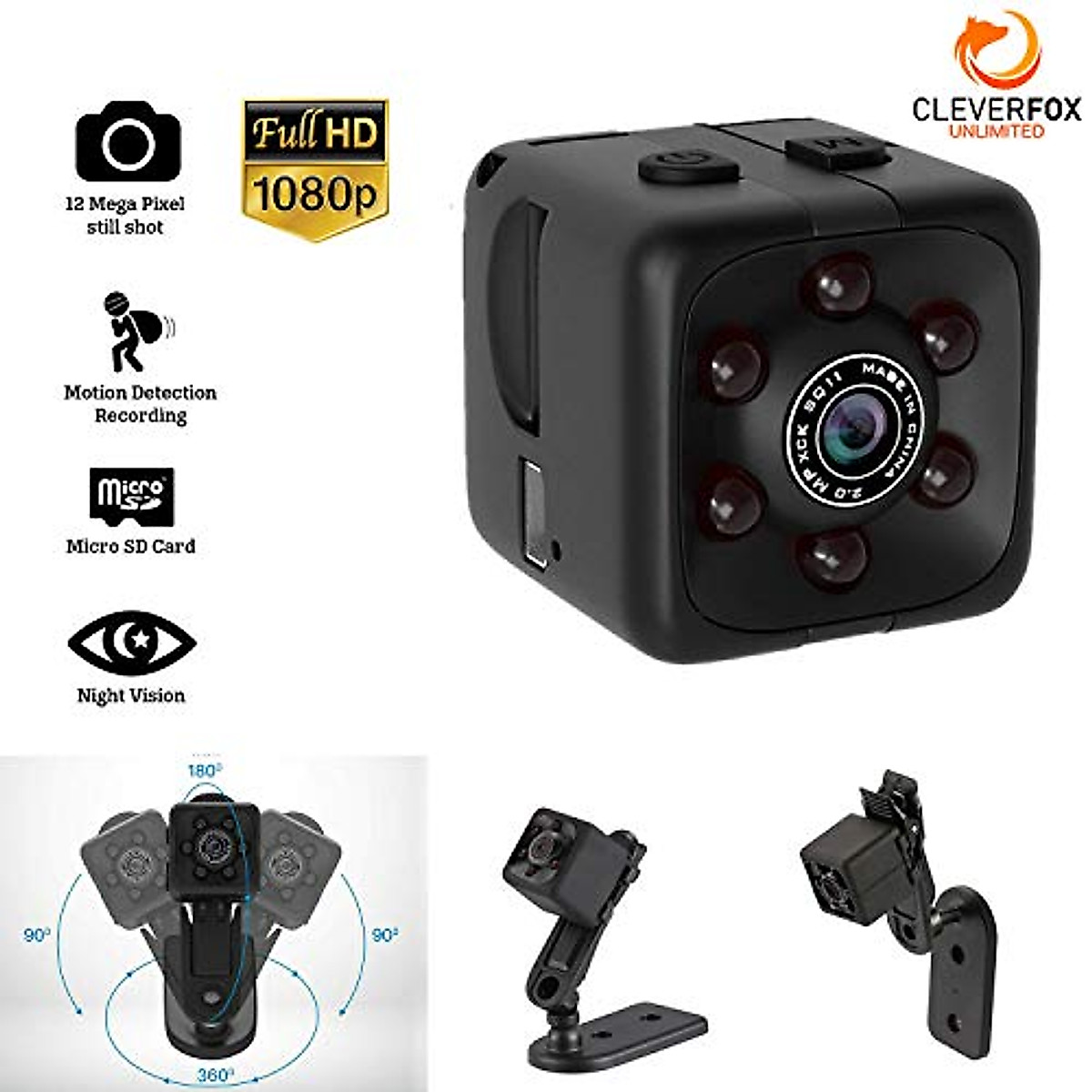 Mini Spy Camera with Audio and Video, 1080P, Hidden Camera, Mini Camera, Portable Small HD Nanny Cam, Mini Spy Cams with Night Vision and Motion Detection, Indoor Security Cameras for Home Office