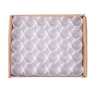 120 PCs 5 Gram Empty Plastic Cosmetic Samples Container for Make Up, Eye Shadow, Nails, Powder, Gems, Beads, Jewelry, Cream Small Clear Pot Jars with Lid