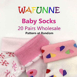 WAFUNNE Baby Boy Girl Socks Wholesale 20 Pairs Baby Socks Cotton Girl 0-12 months