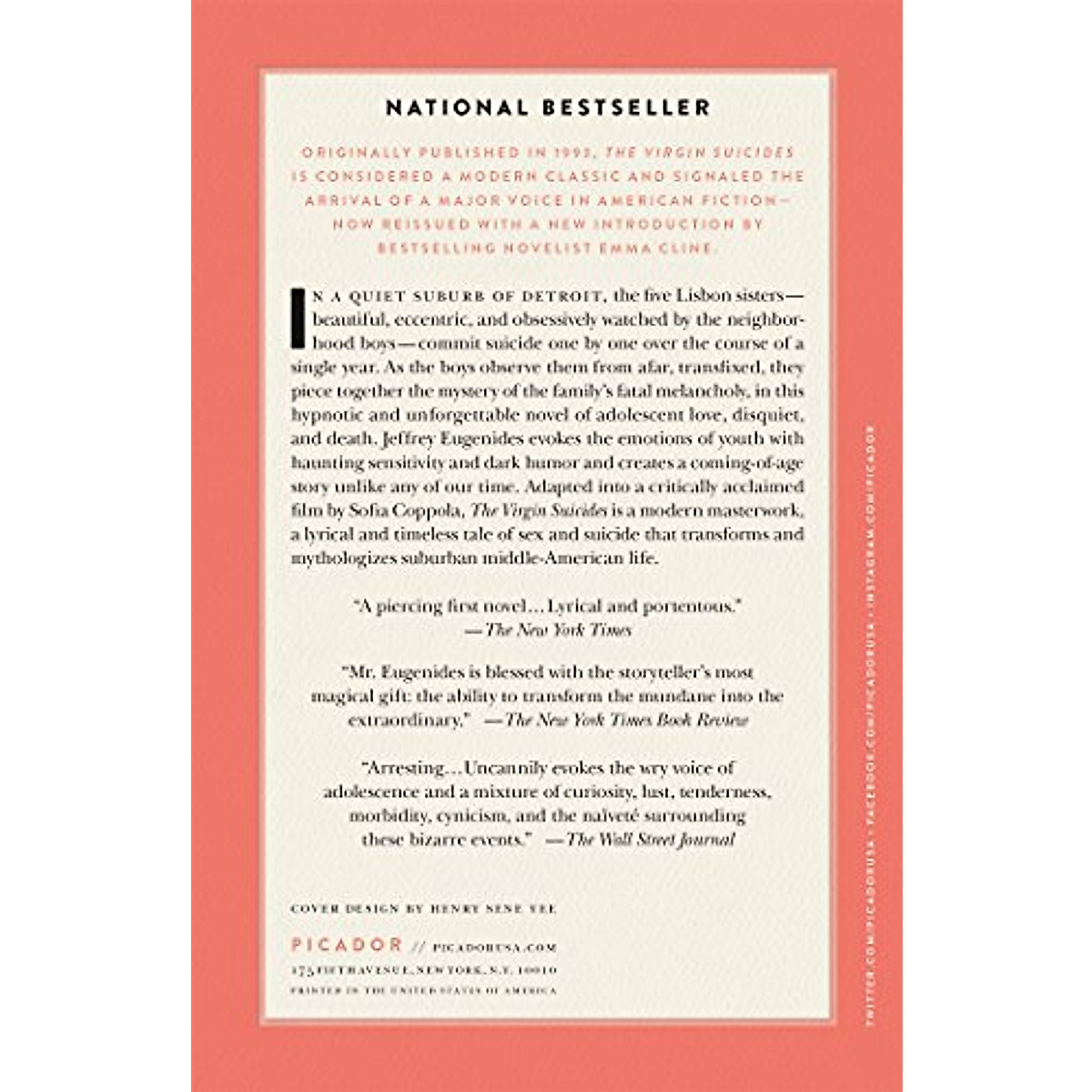 The Virgin Suicides: A Novel (Twenty-Fifth Anniversary Edition) (Picador Modern Classics, 2)