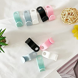 AHSONLUF 100 Pieces Clothes Hanger Connector Hooks, Thicken Clips Clothes Hangers Space Saving Plastic Hangers for Organizer Closets Extender Hooks(Pink, Blue, Black, Pink and White)
