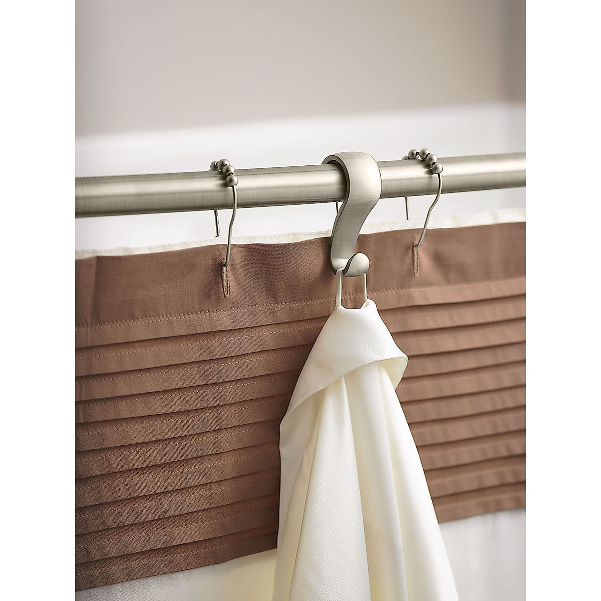 Moen SR2100BN Shower Curtain Rolling Rings, Pack of 12, Brushed Nickel