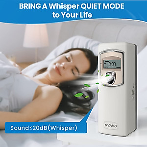 SVAVO Automatic LCD Fragrance Dispenser - Wall Mount/Free Standing ABS Auto Air Freshener Dispenser Programmable Aerosol Spray Perfume Dispenser for Bathroom, Hotel, Office, Commercial Place, Grey