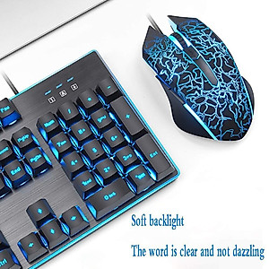 Wyyggnb Gaming Keyboard Computer E-Sports Game Mechanical Keyboard and Mouse Set, Wired Computer USB Interface Keyboard