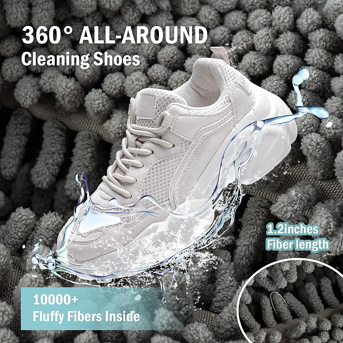 Shoe Washing Machine Bag, 360°All-around Cleaning Shoe Laundry Bag, Upgraded Durable Zippers, 12000+ Fluffy Fibers for Machine Washable Sneakers, Red