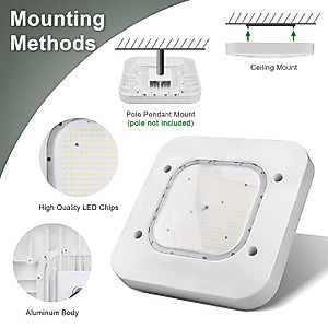 OSTEK 2 Pack LED Gas Station Canopy Light, 150W Carport Ceiling Light 5700K, Outdoor Rated (600W HID/HPS Equivalent), 90-277V IP65 DLC & UL Listed