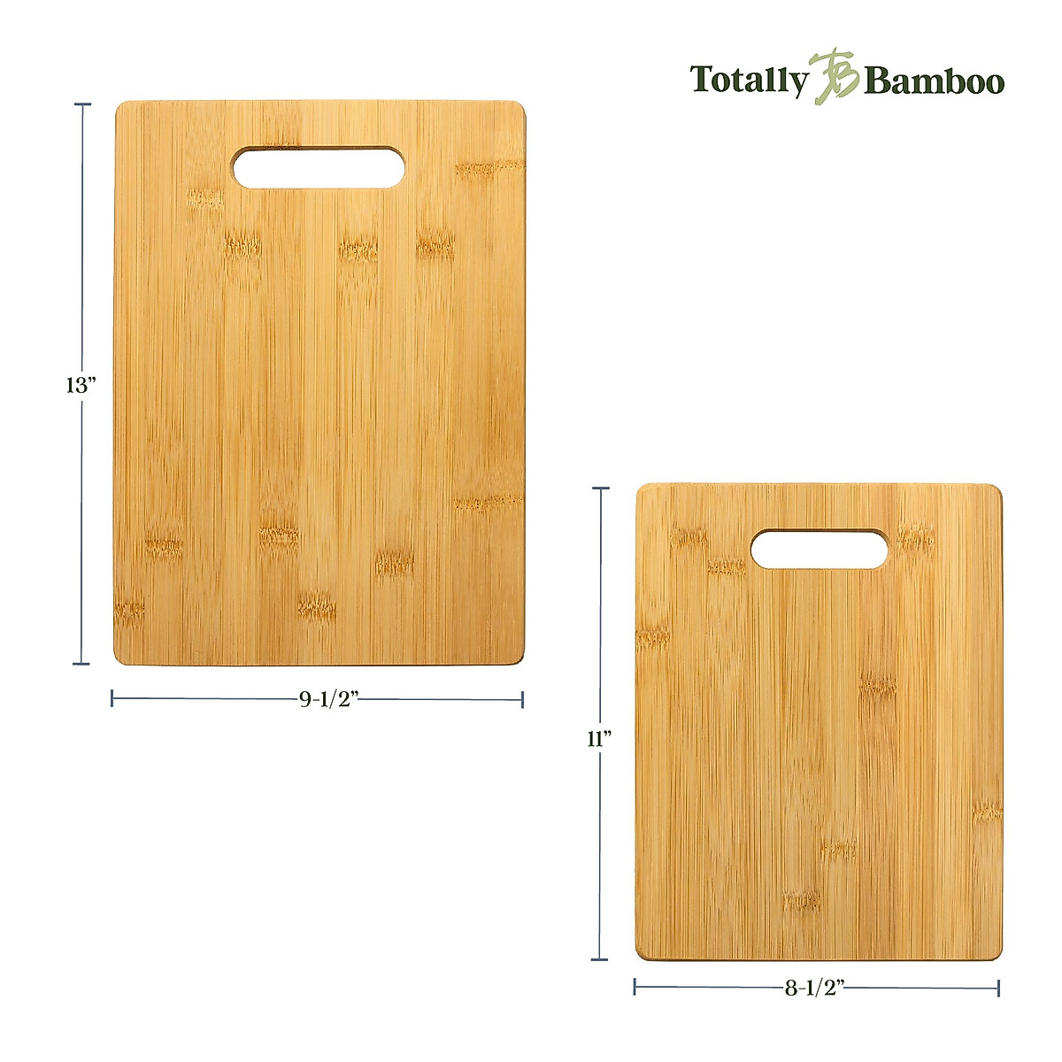 Totally Bamboo 2-Piece Bamboo Cutting Board Set, Brown
