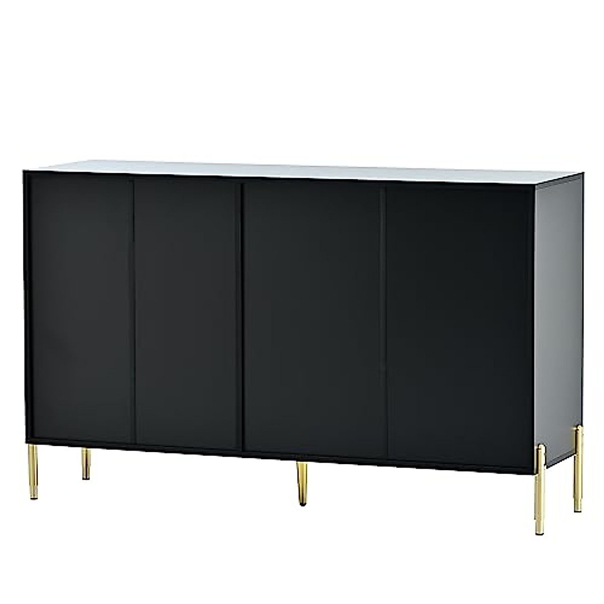 Knocbel Contemporary 53.5" Buffet Sideboard Storage Cabinet with 3 Drawers, Acrylic Doors and Adjustable Glass Shelves, Living Room Entry Hallway Foyer Table Coffee Bar Cabinet
