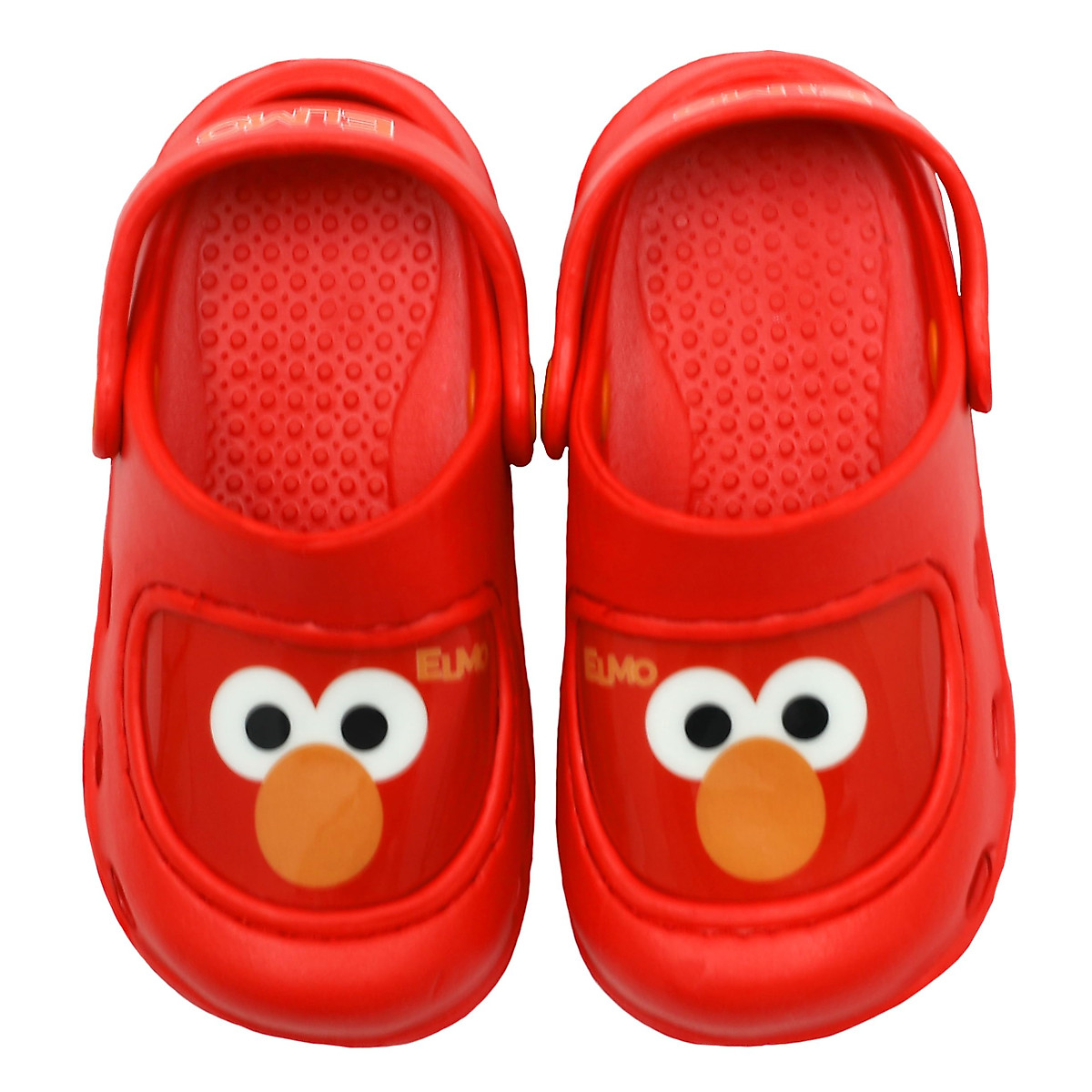 Sesame Street Boy's Elmo Clog with Molded Backstrap, Red Face, 7-8