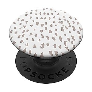 Minimal Neutral Tan and White Dalmatian Print PopSockets PopGrip: Swappable Grip for Phones & Tablets PopSockets Standard PopGrip