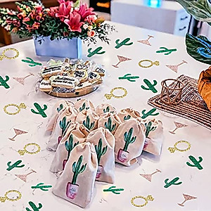 Fiesta Bachelorette Party Confetti - 200 Pack Cactus Wineglasses Diamond Ring Table Confetti Glitter for Mexican Bridal Shower Decorations Fiesta Engagement Wedding Supplies