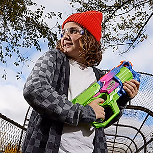 Nerf Mega CycloneShock Toy Blaster, Cybershock Color Style, 6-Dart Drum, 6 AccuStrike Mega Darts, Easy Priming (Amazon Exclusive)