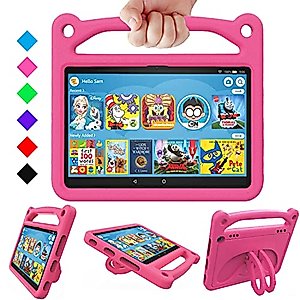 Fire HD 8 Tablet case,Fire HD 8 Case for Kids- Lightweight Shockproof Kid-Proof Cover with Stand for All-New Amazon Kindle Fire HD 8 Kids Tablet & Kids Pro Tablet,Rose