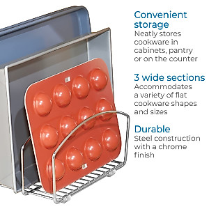 iDesign Classico Kitchen Cookware Organizer for Cutting Boards and Cookie/Baking Sheets - Chrome 8.5" x 10" x 5.75"