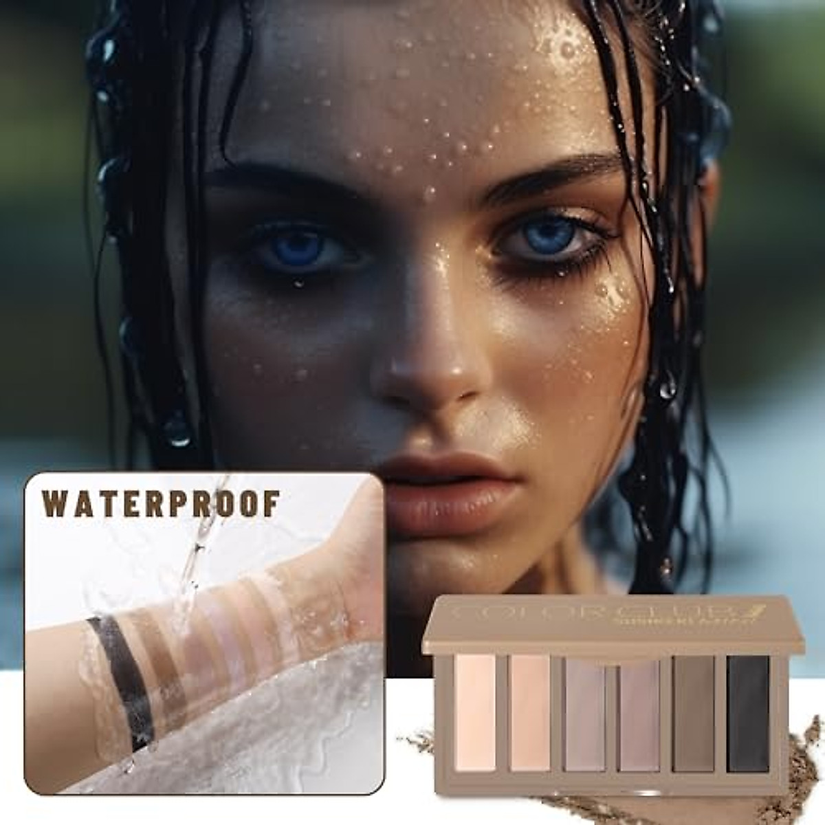 SUSIKEKI 6 Colors Mini Naked Eyeshadow Makeup Palette Neutral Nude Smoky Eye Shadow Taupe & Brown Matte Make Up Pallet with Mirror Highly Pigmented Long Lasting Waterproof Travel Size Gift Kit 01