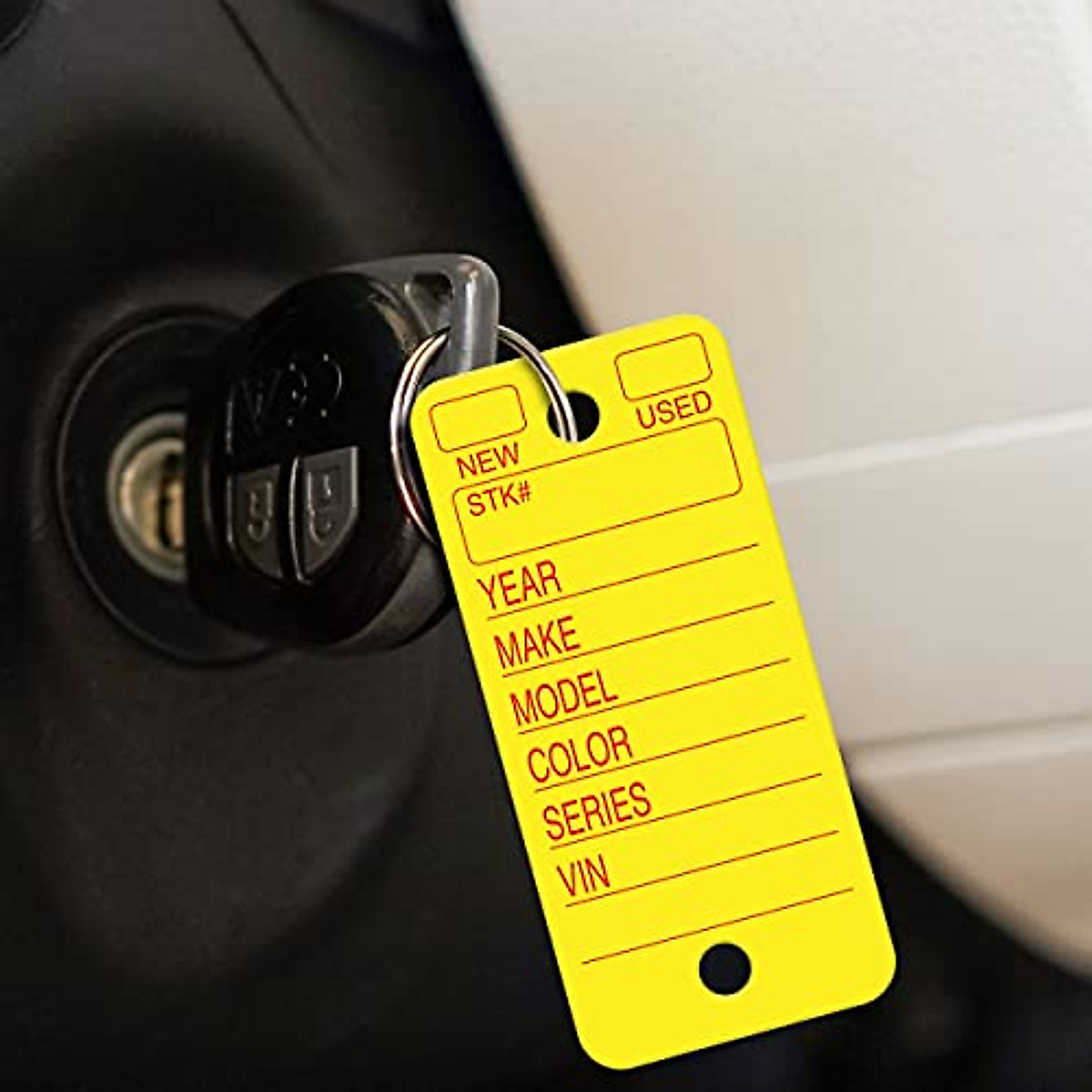 Versa-Tags Poly Key Tags - Durable, Tear-Proof Key Management (Yellow)