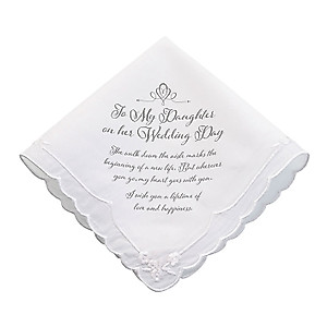 Lillian Rose mens Lillian Rose Daughter Verse Wedding Gift Keepsake Hankie, Multi-colour, One Size US, 6.5"