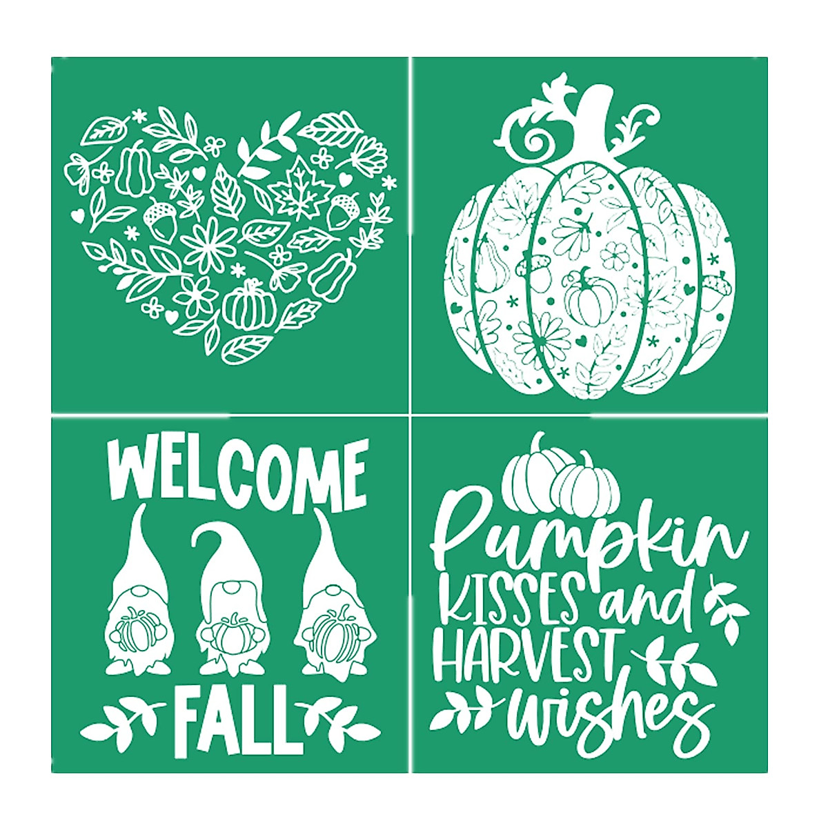JAJADO Self Adhesive Silk Screen Stencils Pumpkin Kisses Harvest Autumn Wild Flowers Fall Shirt Mesh Transfers Reusable Chalk Paint Stencils for Wood/Fabric/Pillow/Wall DIY Home Decor Craft Project