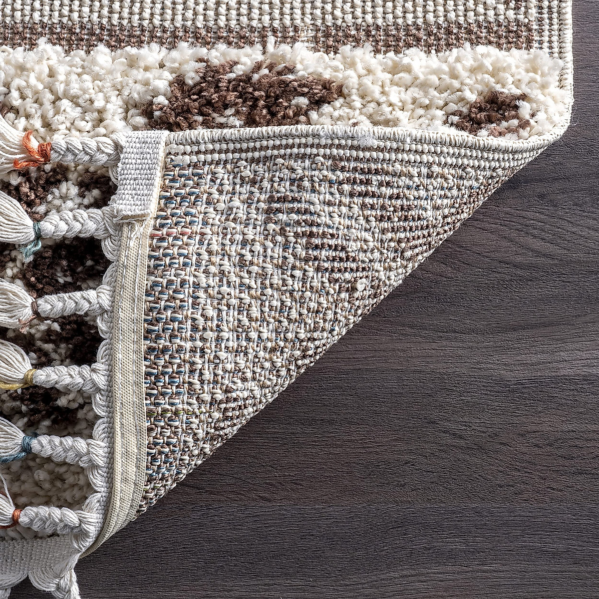 nuLOOM Zuri Shaggy Banded Tribal Area Rug, 4x6, Brown