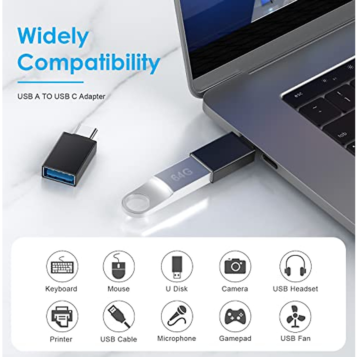 XGWYANT USB to USB C,Type C Female to USB Male,Type C Male to Type C Female,Micro USB,Compatible Mode,IP,Laptop, PC, Power Bank and More Type C Devices（5Pack）