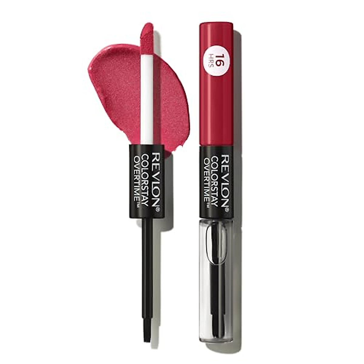 Revlon Liquid Lipstick with Clear Lip Gloss, ColorStay Overtime Lipcolor, Dual Ended with Vitamin E, 140 Ultimate Wine, 0.07 Fl Oz