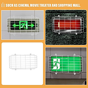 VANZACK 2pcs Exit Sign Damage Stopper Emergency Light Protection Wall Mount Air Conditioner Exit Sign Protector Metal Exit Sign Protective Coated Steel Wire Guard