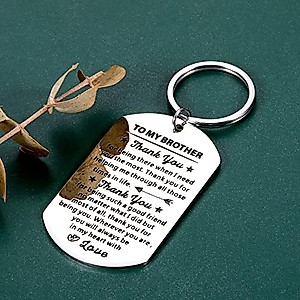 Funny Brother Gift Keychains for Him Men Cousins Brother Christmas Birthday Valentines Day Graduation Jewelry for Big Brother from Little Brother Sister in law Adult Teen Girl Boy Sibling Family