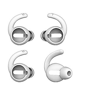 Anti-Slip Earhooks Soft Silicone Skin Compatible with Apple Airpods 2 & 1 Lightweight Sound Quality Enhancement for Headphones Outdoor Activities in-Ear EarHook 2 Pairs White