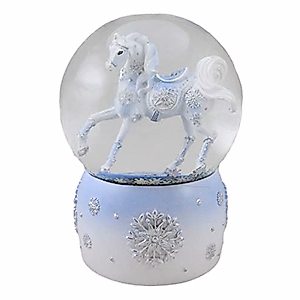 Ebros Gift Trail of Painted Ponies Western Christmas Frozen Winter Snow Crystal Horse Glitter Water Globe 5.25" Tall Farmhouse Ranch Cabin Country Snow Globes Collectible Figurine