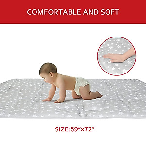 Baby Play Mat 71x59 Inches Thick Baby Crawling Mat, Large, Non Slip Cushioned Baby Playpen Mat for Playing, One-Piece Baby Floor Play Mat for Babies, Toddlers