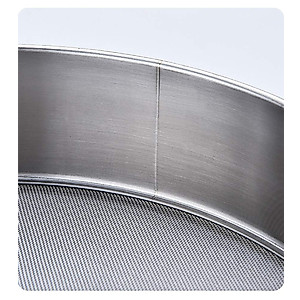 Falytemow Flour Sifter Round Flour Sieve Strainer with 40 Mesh Premium Rustproof Stainless Steel Fine Mesh for Baking 9.84inch x 1.97inch (25cm x 5cm)