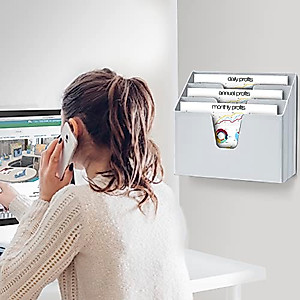 Acrimet Horizontal Triple File Folder Holder Organizer (White Color)