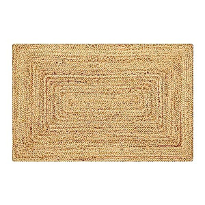 Rug 2x3',Rag Rugs,Jute Rug,Braided Rug,2x3 Rug,Jute Rugs,Jute Handloom Rug 2x3', Farmhouse Area Rugs, Natural Braided Doormat for Kitchen Entryway Pets Playing Rugs - Natural