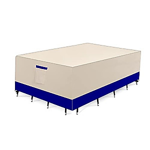 DUSTYPROTE Outdoor Furniture Cover Waterproof,64in Outdoor Furniture Covers for Patio Furniture,Garden Sofa,Dining Table Set,Table and Chair with Padded Handles, Two Buckles
