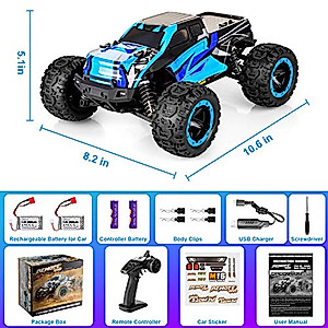 PHYWESS RC Cars Remote Control Car for Boys 2.4 GHZ High Speed Racing Car, 1:16 RC Trucks 4x4 Offroad with Headlights, Electric Rock Crawler Toy Car Gift for Kids Adults Girls