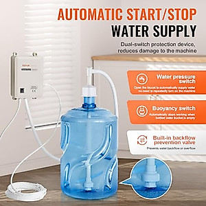 VEVOR Bottled Water Dispenser Pump System, 5 Gallon Dispensing System, Automatic Electric Water Dispenser, Single Inlet Water Jug Pump, Compatible Use with Coffee/Tea Machine, Refrigerator, Ice Maker