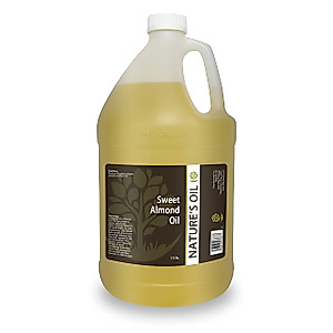 Sweet Almond Oil Gallon - 100% Pure Carrier for Massage, Diluting Essential Oils, Aromatherapy, Hair & Skin Care Benefits, Moisturizer & Softener - by Nature's Oil.