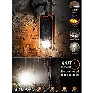 MINRISE Wireless Portable Charger, QC3.0 20W Power Bank Fast Charging 30000mAh Solar Charger, Battery Bank with Strong Flashlight, External Battery Pack Compatible with iPhone, Samsung, iPad, etc.