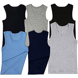 ToBeInStyle Boys' 4 Pack Double Needle Hem Tank Tops - Basic - Size 2