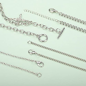 Chargances Punk Layered Butterfly and Heart Pendant Necklace Dainty Rose Flower Long Choker Silver Wing Collar Jewerly for Women and Girls